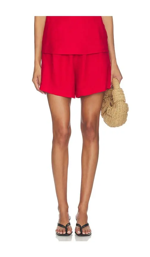 Donni. X Revolve The Linen Midi Short - Red