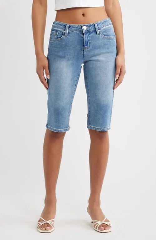 YMI Essential Low Rise Denim Capri Jeans - Medium Blue