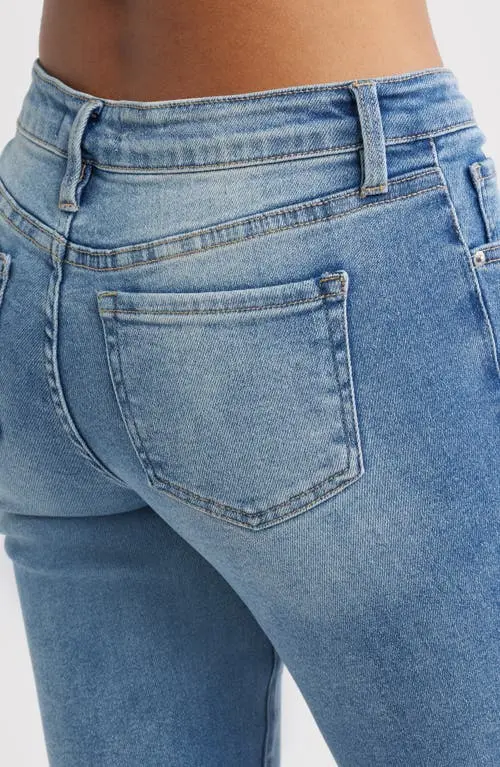 YMI Essential Low Rise Denim Capri Jeans - Medium Blue