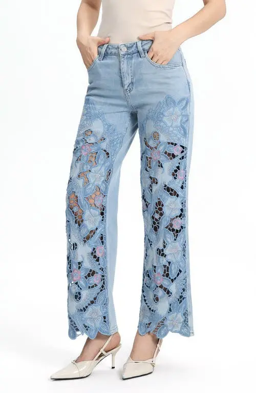 BAYEAS Embroidered Straight Leg Jeans