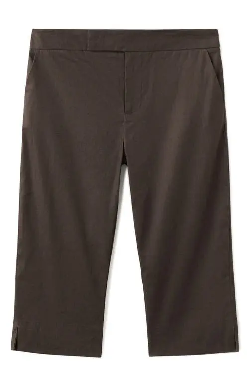 Mango Stretch Linen & Cotton Capri Pants