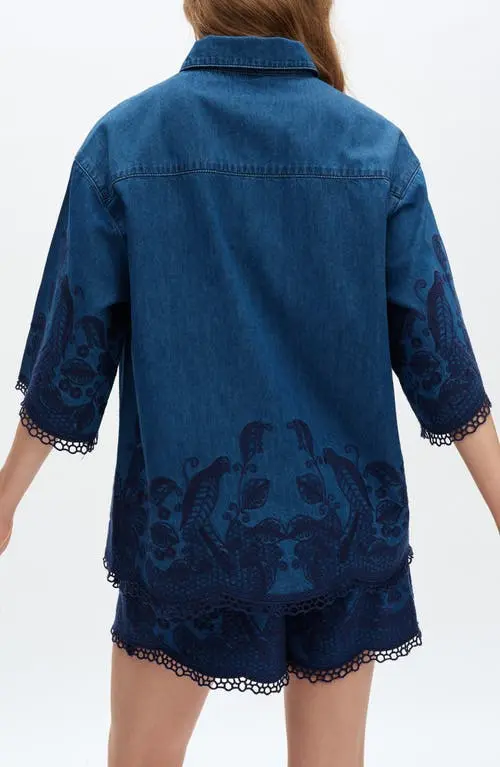 BAYEAS Embroidered Denim Shirt