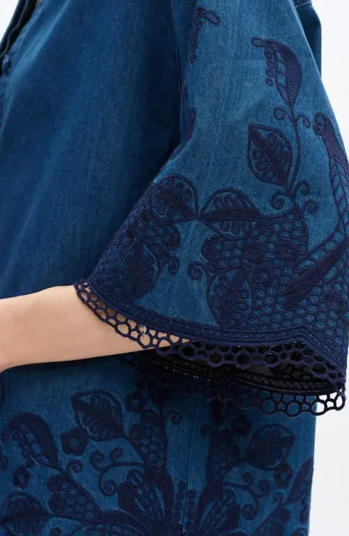 BAYEAS Embroidered Denim Shirt