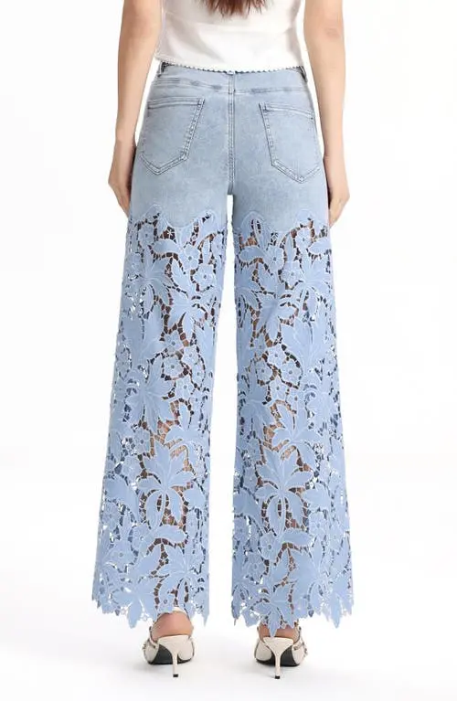 BAYEAS Embellished Eyelet High Waist Wide Leg Jeans - Clearstrand