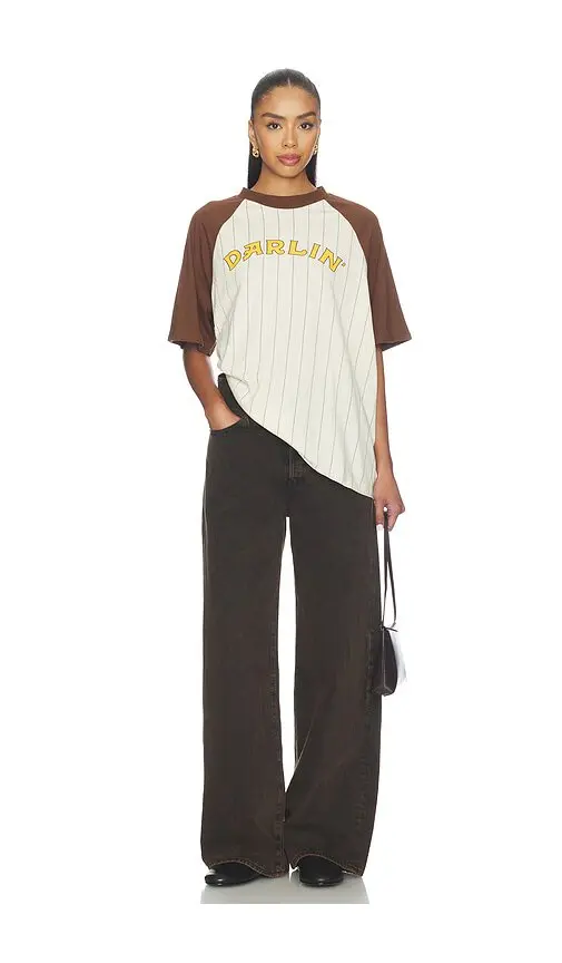 DARLIN Old Skool Raglan Tee - Brown