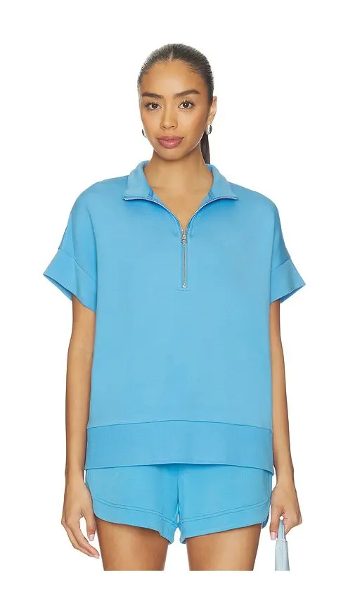 Varley Short Sleeve Sweater With Quarter Zip