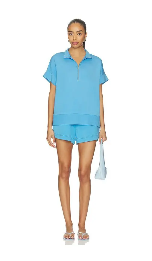 Varley Short Sleeve Sweater With Quarter Zip