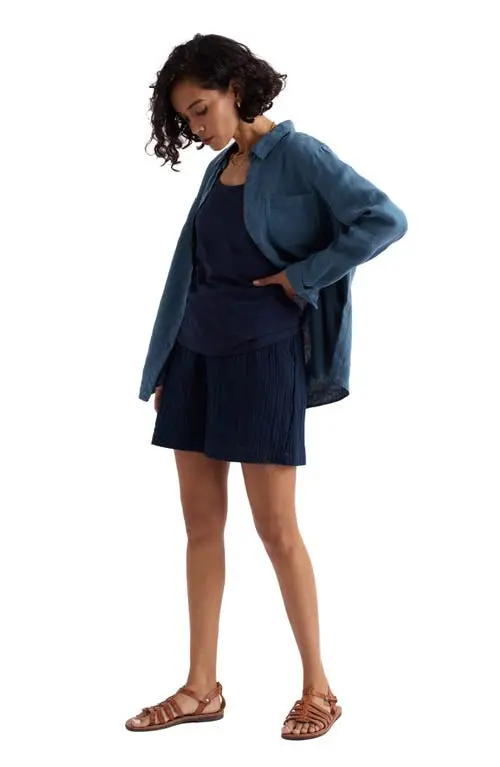 SEASALT CORNWALL Hazel Branch Linen Button-up Shirt