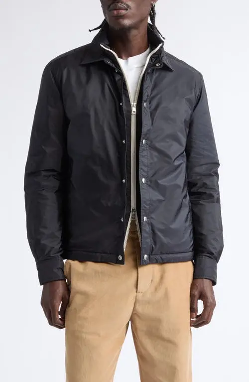 Moncler Meridelle Water Repellent Down Shirt Jacket - Dark Navy Blue