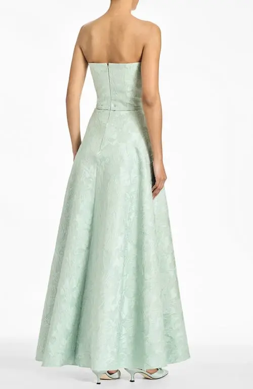 Sachin & Babi Darian Floral Jacquard Strapless Gown
