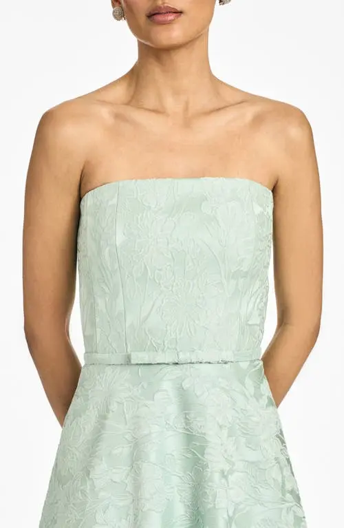Sachin & Babi Darian Floral Jacquard Strapless Gown