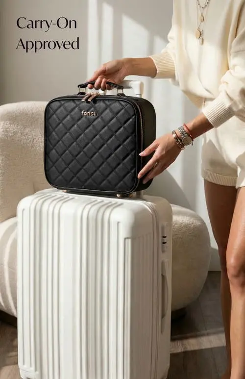 FANCII Madison Quilted Vegan Leather Makeup Case