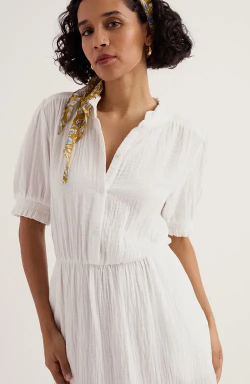 SEASALT CORNWALL Organic Cotton Gauze Midi Dress - Chalk