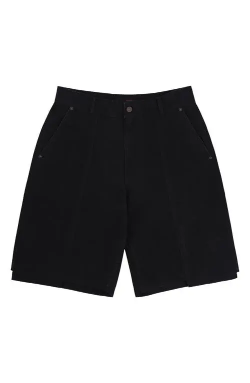 PLEASURES Cotton Workwear Shorts - Black