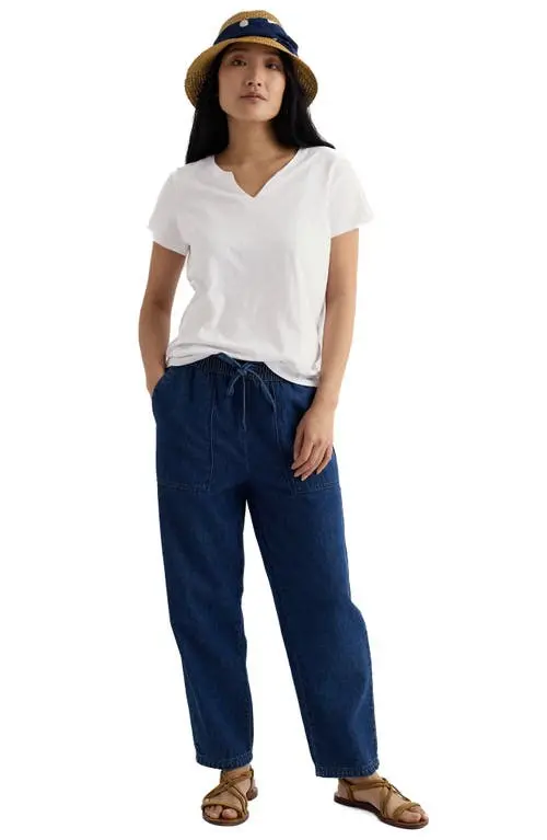 SEASALT CORNWALL Kellow Organic Cotton V-neck T-shirt - Salt