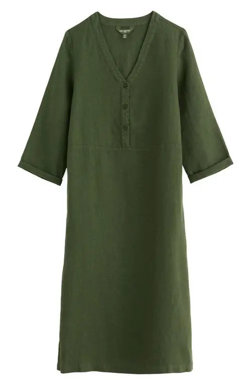 SEASALT CORNWALL Dew Drop Long Sleeve Linen Midi Dress