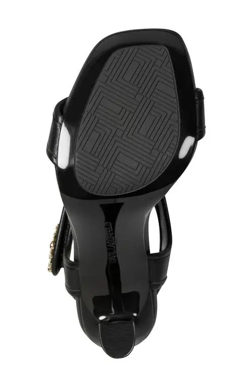 Karl Lagerfeld Paris Celida Embellished Ankle Strap Sandal - Black