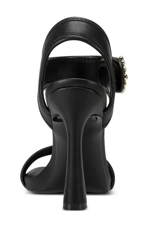 Karl Lagerfeld Paris Celida Embellished Ankle Strap Sandal - Black