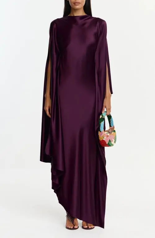 Acler Jarvis Long Sleeve Satin Gown