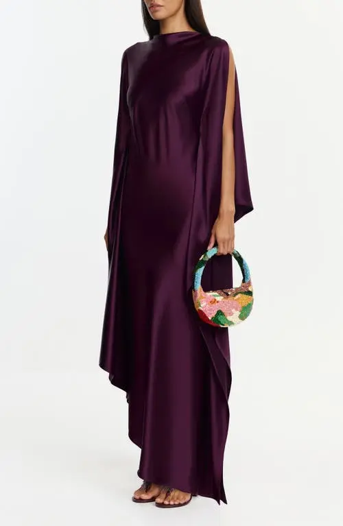 Acler Jarvis Long Sleeve Satin Gown