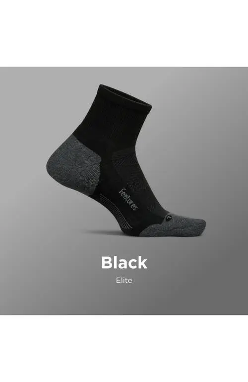 FEETURES Elite Max Cushion Quarter Sock Athletic Running Socks, Targeted Compression