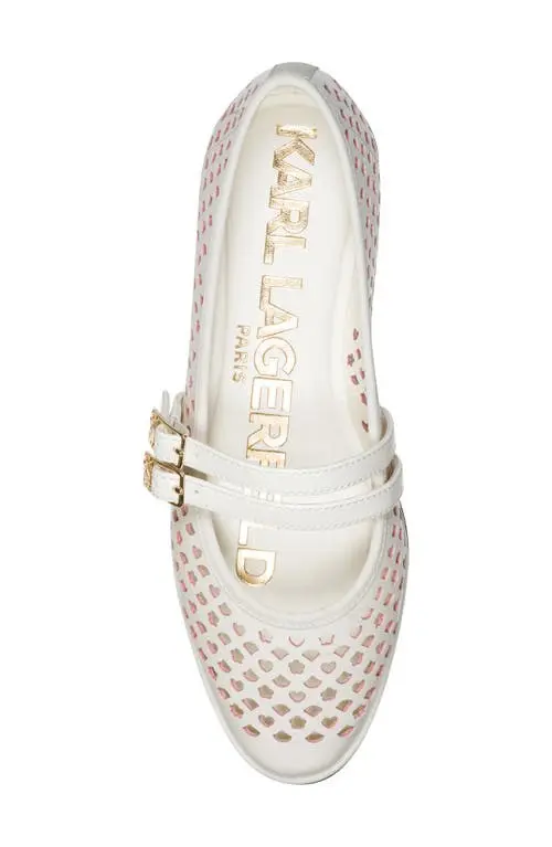 Karl Lagerfeld Paris Vanyel Laser-cut Mary Jane Flats