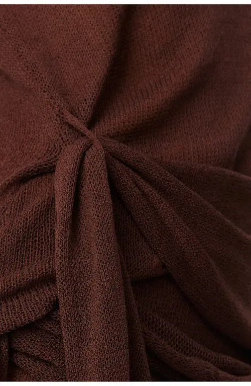SNDYS. Mindy Semi Sheer Side Wrap Tank - Chocolate