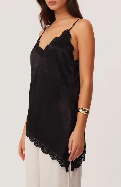 SNDYS. Toni Lace Trim Asymmetric Camisole - Black
