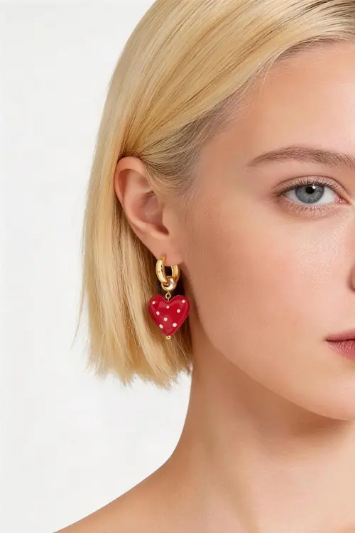 CLASSICHARMS Esmée Heart Drop Earrings With Murano Glass