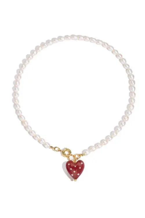 CLASSICHARMS Esmée Dot Murano Heart Pendant Necklace - Red