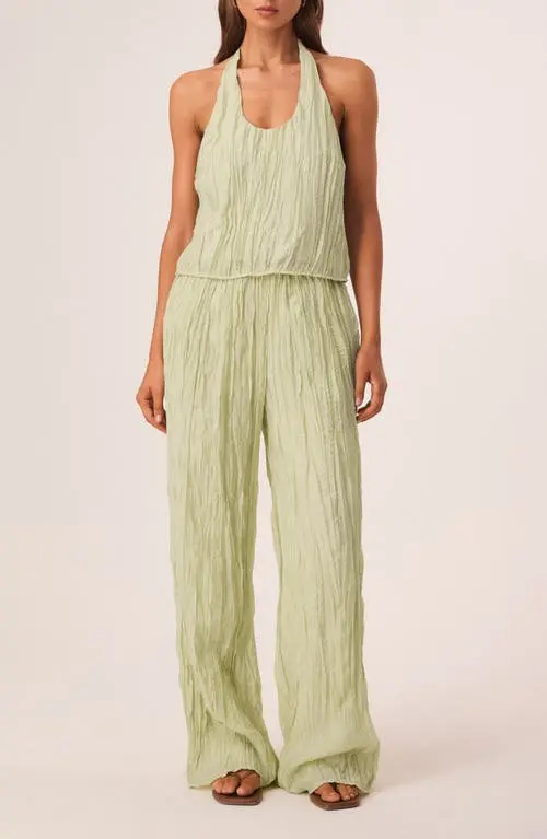 SNDYS. Crinkle Wide Leg Pants - Matcha
