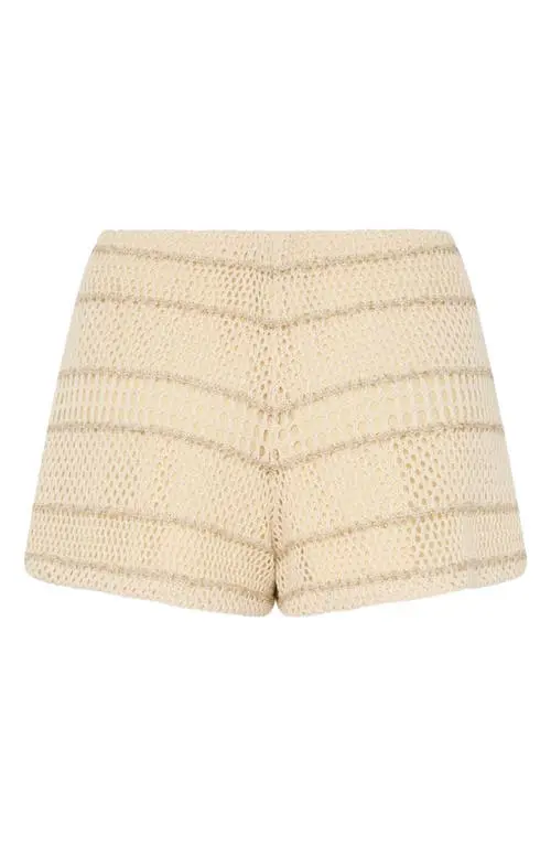 MILLY Metallic Crochet Cover-up Shorts