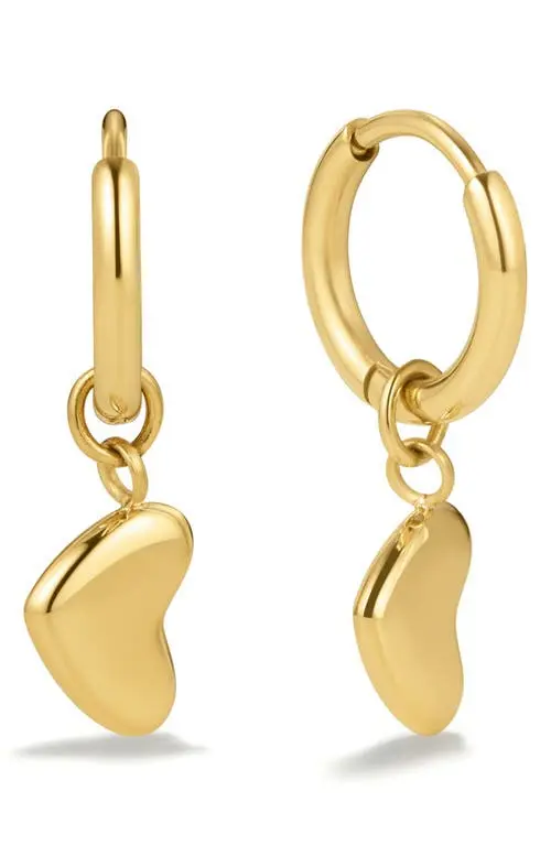 D.LOUISE Bubble Heart Huggie Hoop Drop Earrings