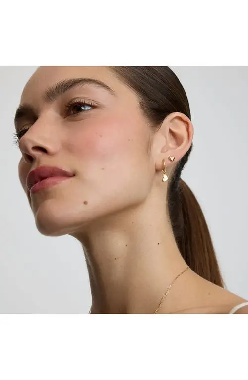 D.LOUISE Bubble Heart Huggie Hoop Drop Earrings