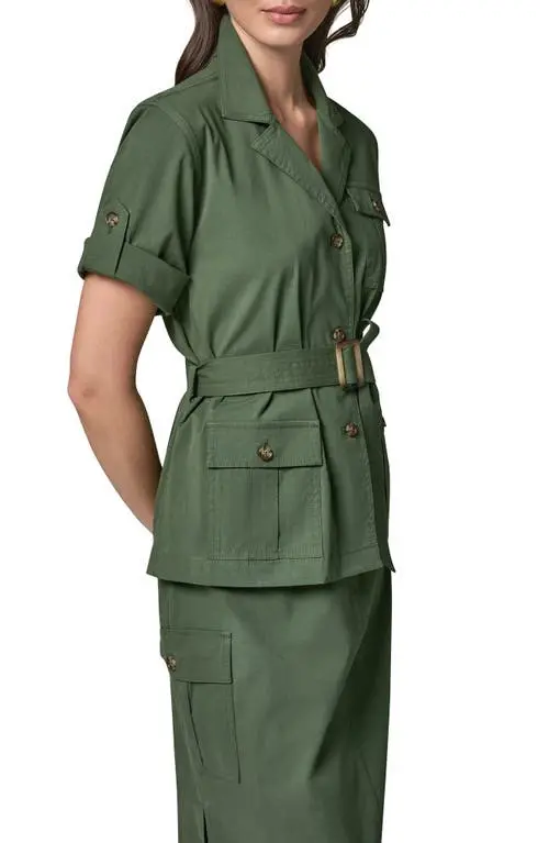 Donna Karan New York Short Sleeve Belted Jacket