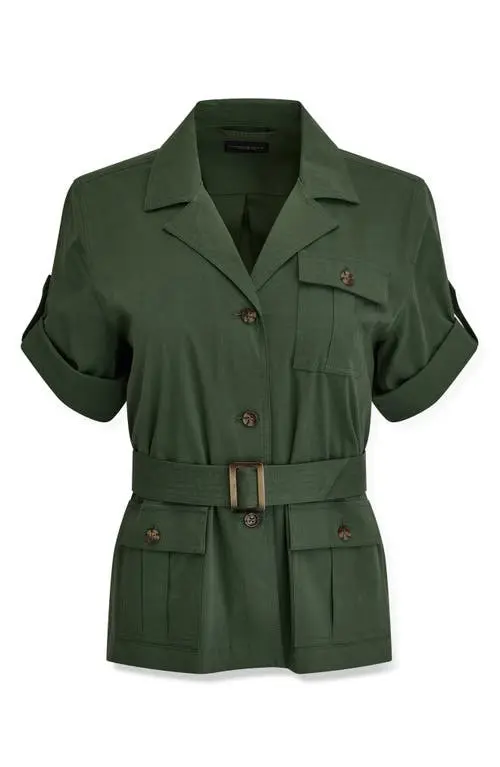 Donna Karan New York Short Sleeve Belted Jacket