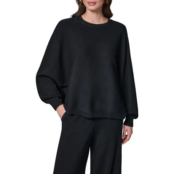Donna Karan New York Dolman Sleeve Milano Knit Sweater - Black