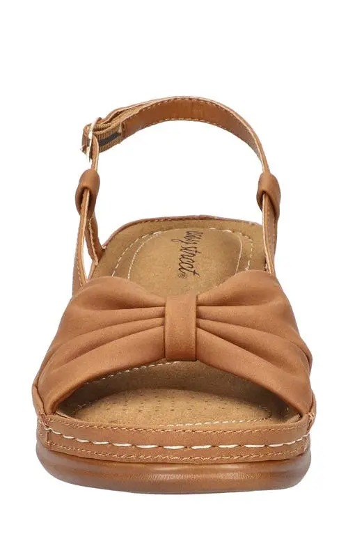 EASY WORKS BY EASY STREET Jupiter Slingback Platform Wedge Sandal - Tan