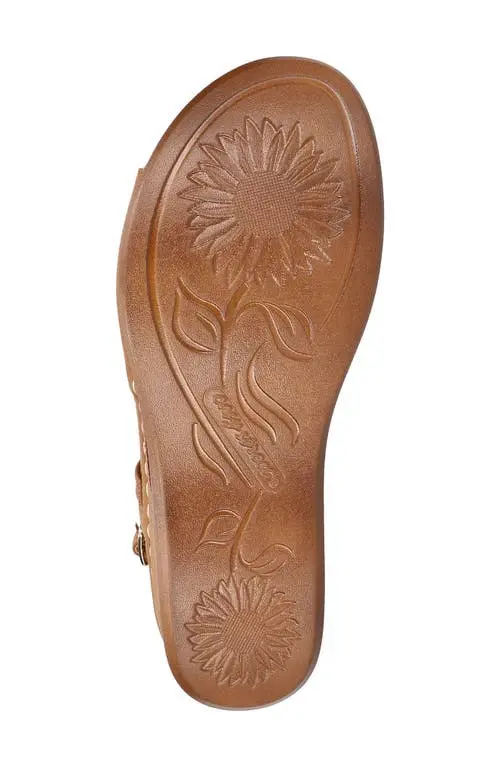 EASY WORKS BY EASY STREET Jupiter Slingback Platform Wedge Sandal - Tan
