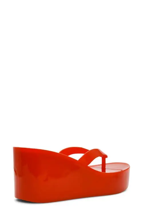 Steve Madden Jella Platform Wedge Flip Flop - Red