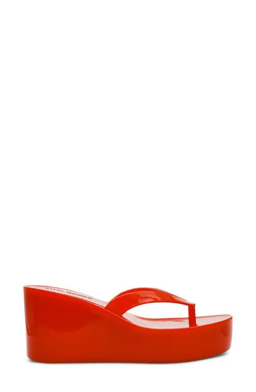 Steve Madden Jella Platform Wedge Flip Flop - Red