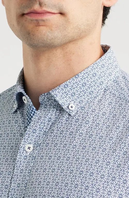 Johnston & Murphy Xc+™ Football Print Performance Button-down Shirt - Navy