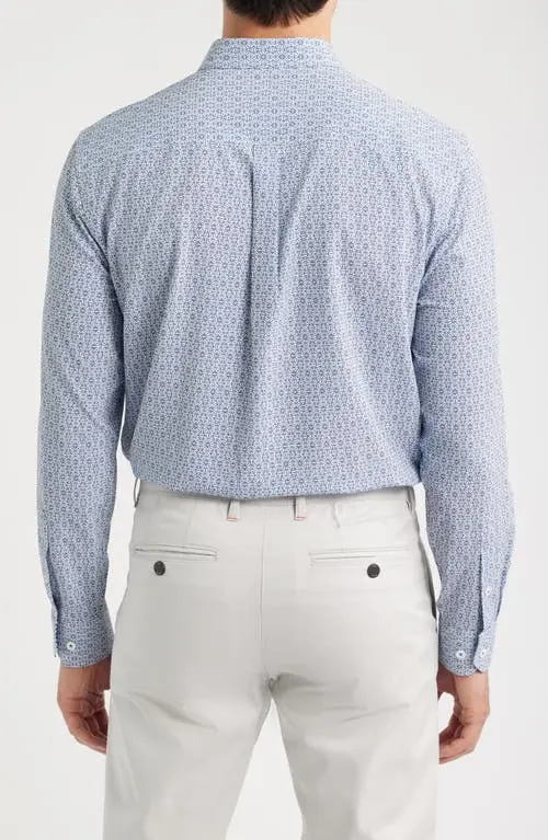 Johnston & Murphy Xc+™ Football Print Performance Button-down Shirt - Navy