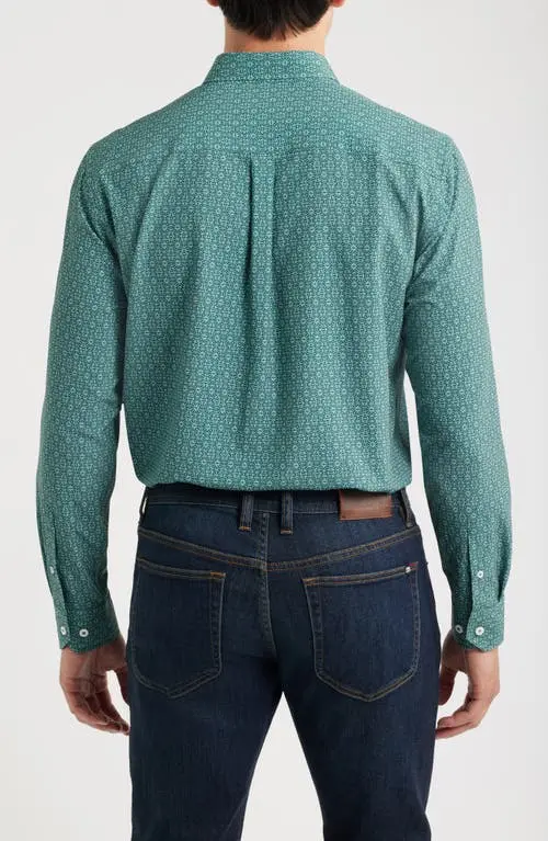 Johnston & Murphy Xc+™ Football Print Performance Button-down Shirt - Green