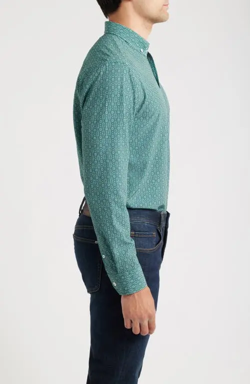 Johnston & Murphy Xc+™ Football Print Performance Button-down Shirt - Green