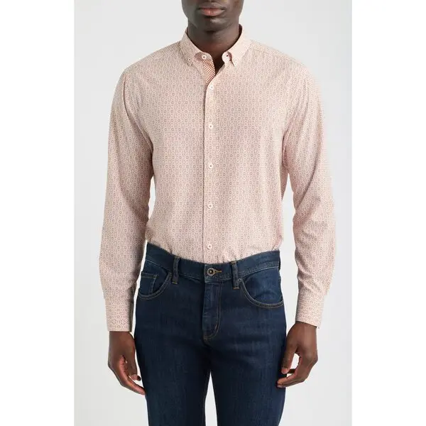 Johnston & Murphy Xc+™ Football Print Performance Button-down Shirt