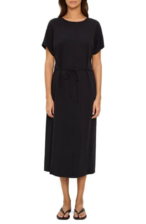 Michael Stars Evangeline Cotton Jersey Midi Dress - Black