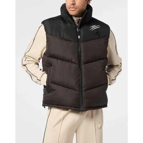 PLEIN SPORT Puffer Jacket Vest - Black