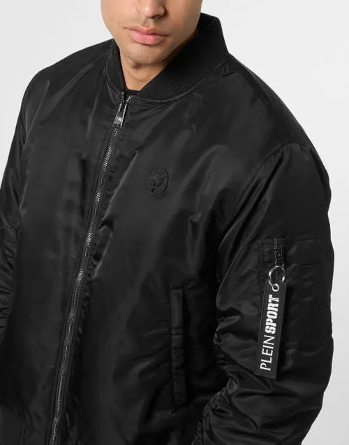 PLEIN SPORT Bomber Jacket Icon With Glossy Finish And Zip Fastener