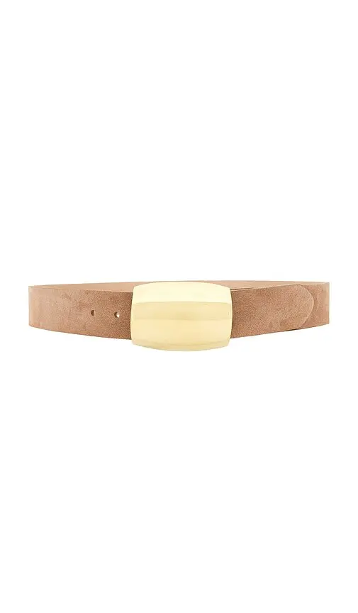 L'Agence Milou Domed Suede Belt - Tan